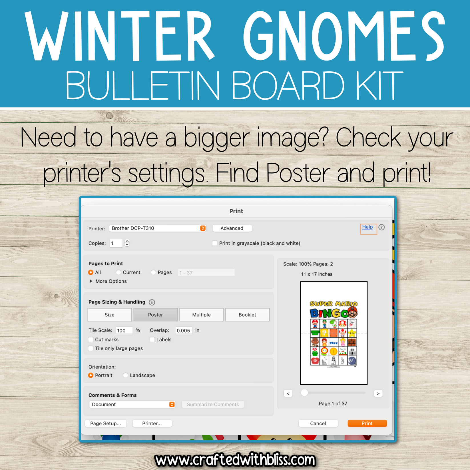 Hello Winter Gnomes Bulletin Board Kit Door Classroom Decor January De ...