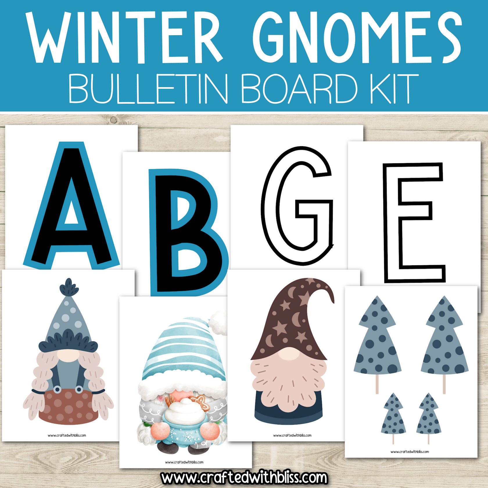 Hello Winter Gnomes Bulletin Board Kit Door Classroom Decor January De ...