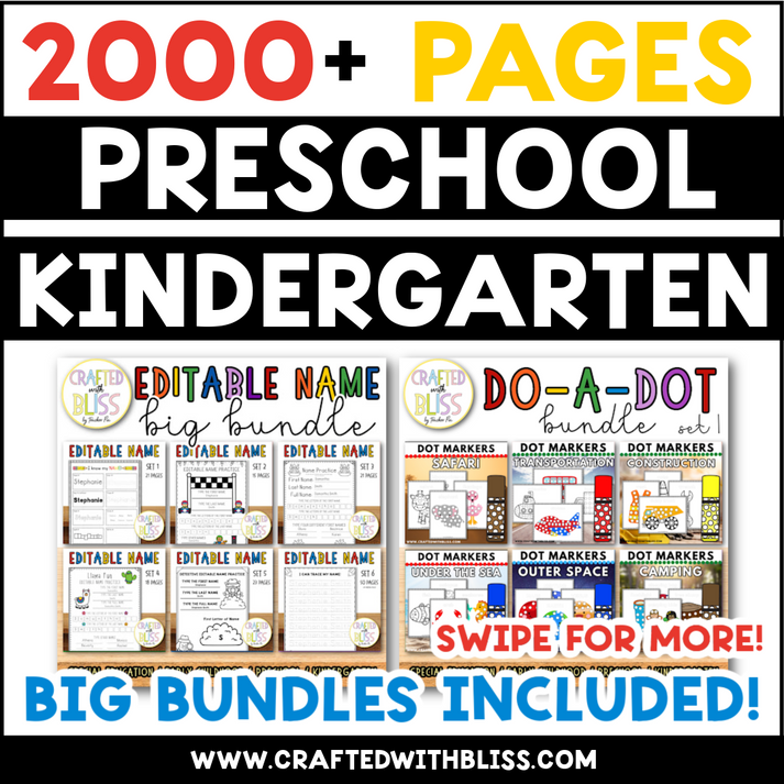 Pre-K Worksheets and Activities Mega Bundle,2000+ Pages of Preschool a ...