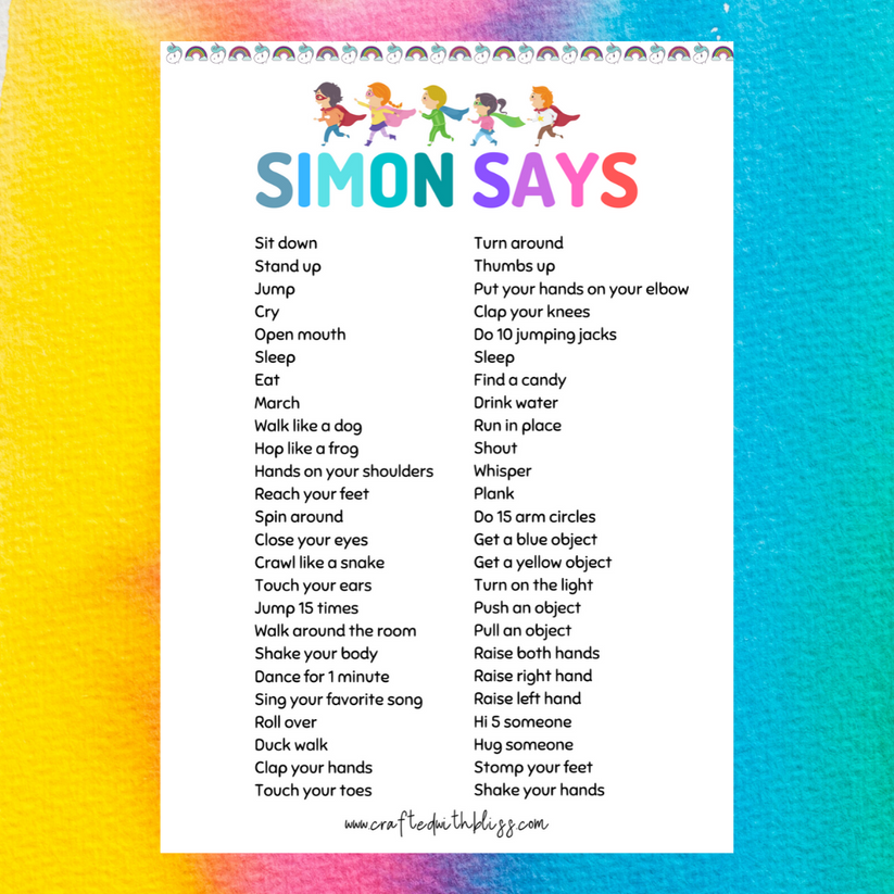Simon Says Game For Kids – CraftedwithBliss